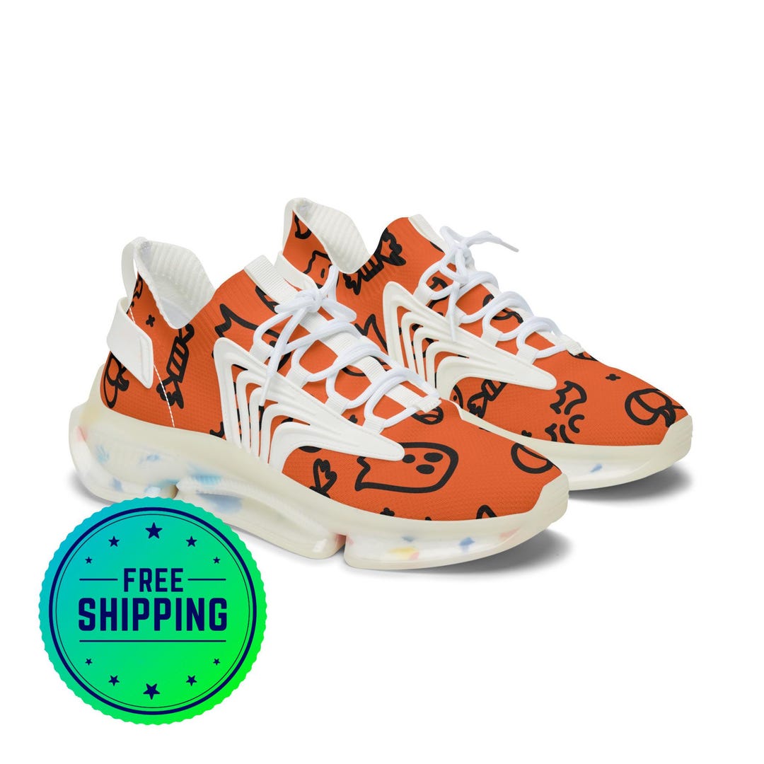 Spooky Halloween Mesh Sneakers With All-over Print Design for Women ...