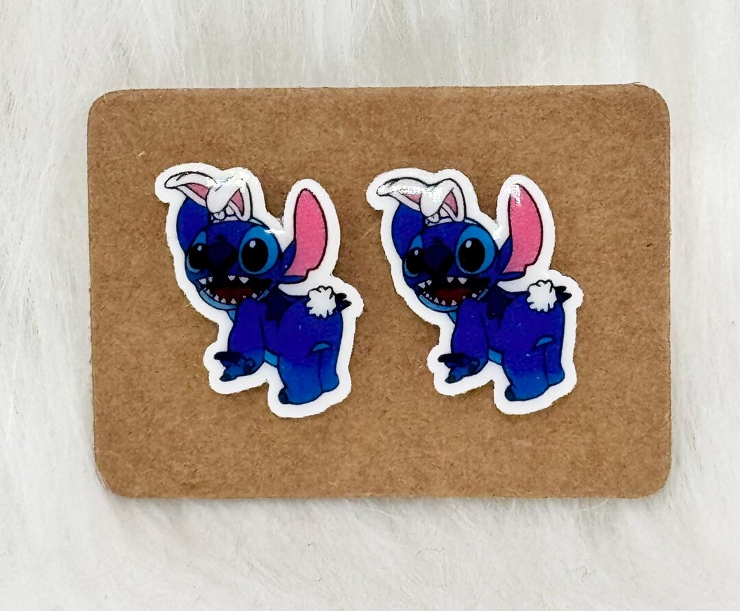 Blue Alien Bunny Stud Earrings - Etsy