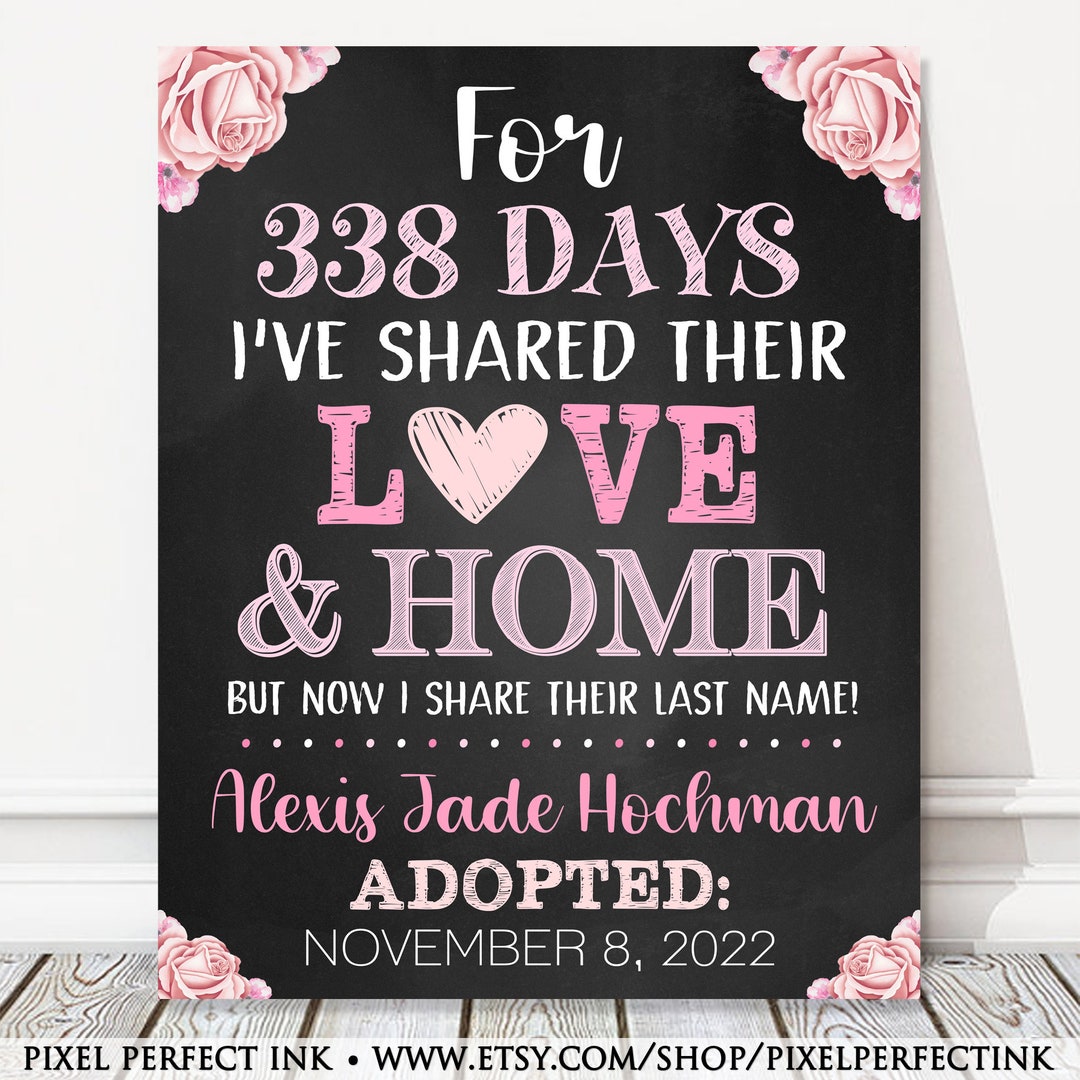 Adoption Announcement Personalized Chalkboard Sign, Officially Adopted ...