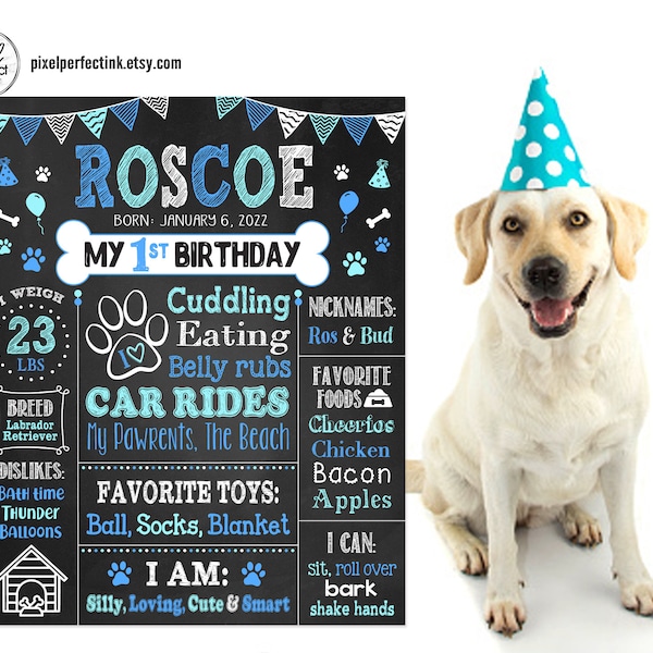 4th Birthday Dog Milestone Poster - Etsy