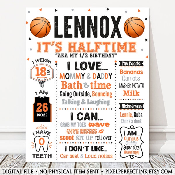 Basketball Halfway to One Sign - Etsy