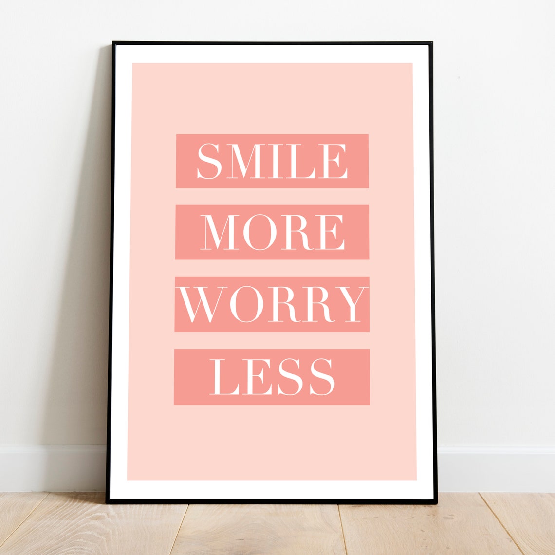 Smile More, Worry Less Art Print. SLIGHTLY OFF CENTRE. Inspirational ...