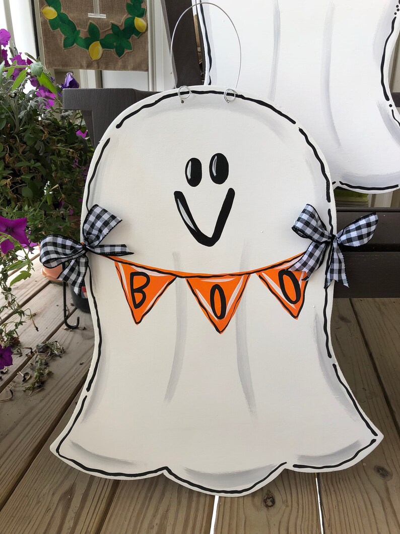 1 Ghost Door Hanger Halloween Door Hanger Boy or Girl Ghost - Etsy