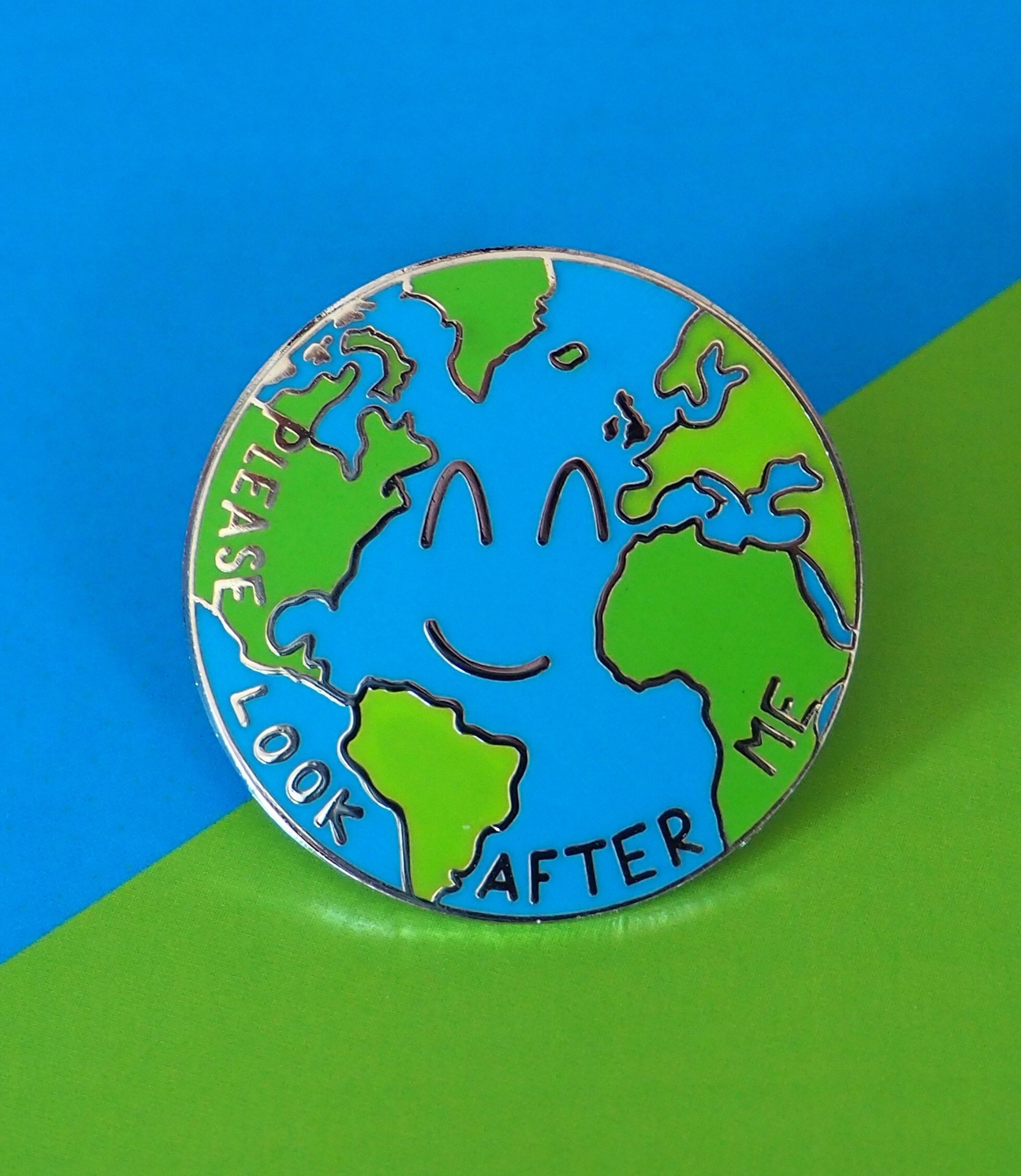 Protect the Planet Pin, Please Look After Me, Earth Enamel Pin. Zero ...