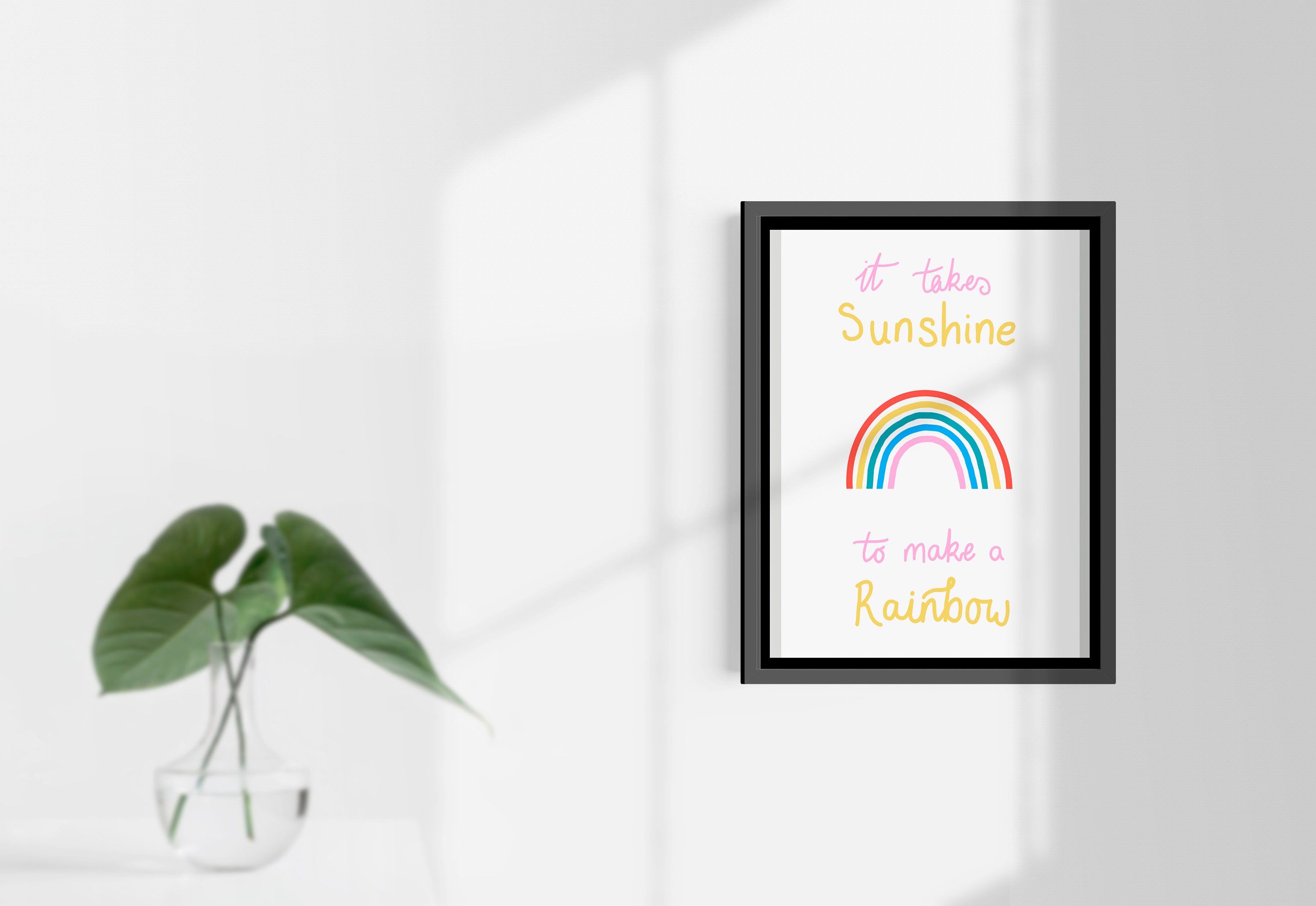 It Takes Sunshine to Make a Rainbow, A5 Print, Art, Wall Art, Desk Art ...