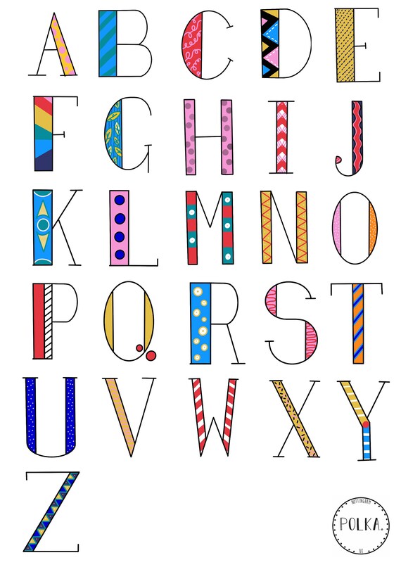 Polka Dot Printable Alphabet F