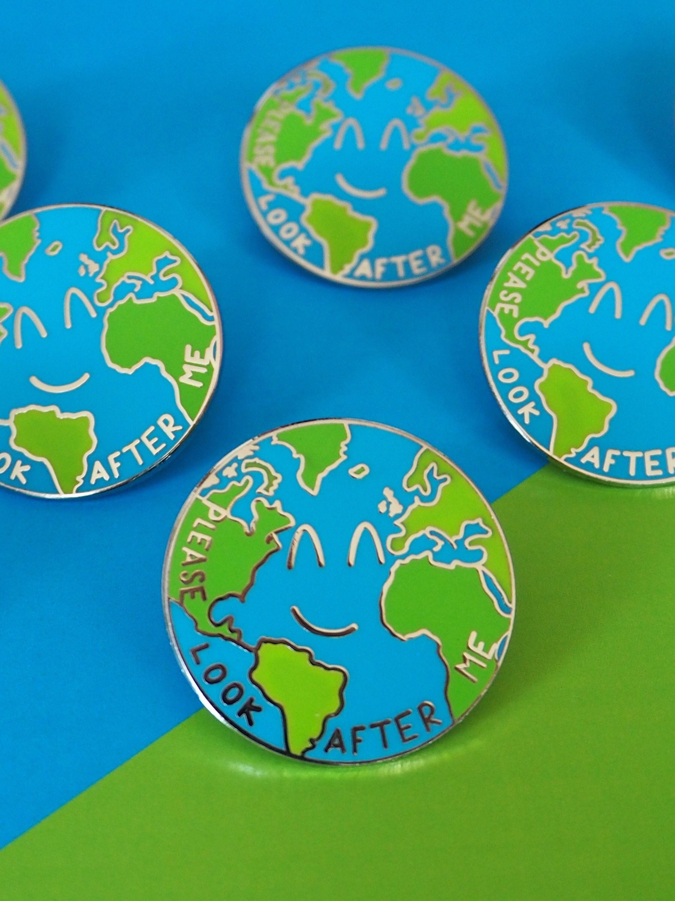 Protect the Planet Pin, Please Look After Me, Earth Enamel Pin. Zero ...