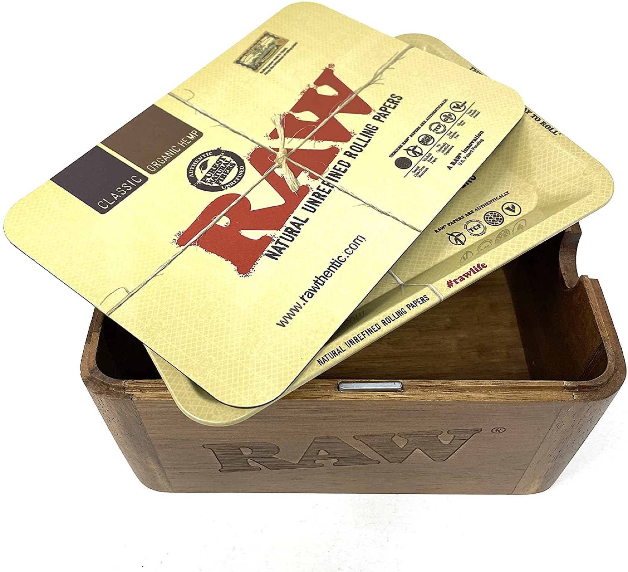 RAW Holz Cache Box Mini Set mit Fach und magnetische Abdeckung | Etsy