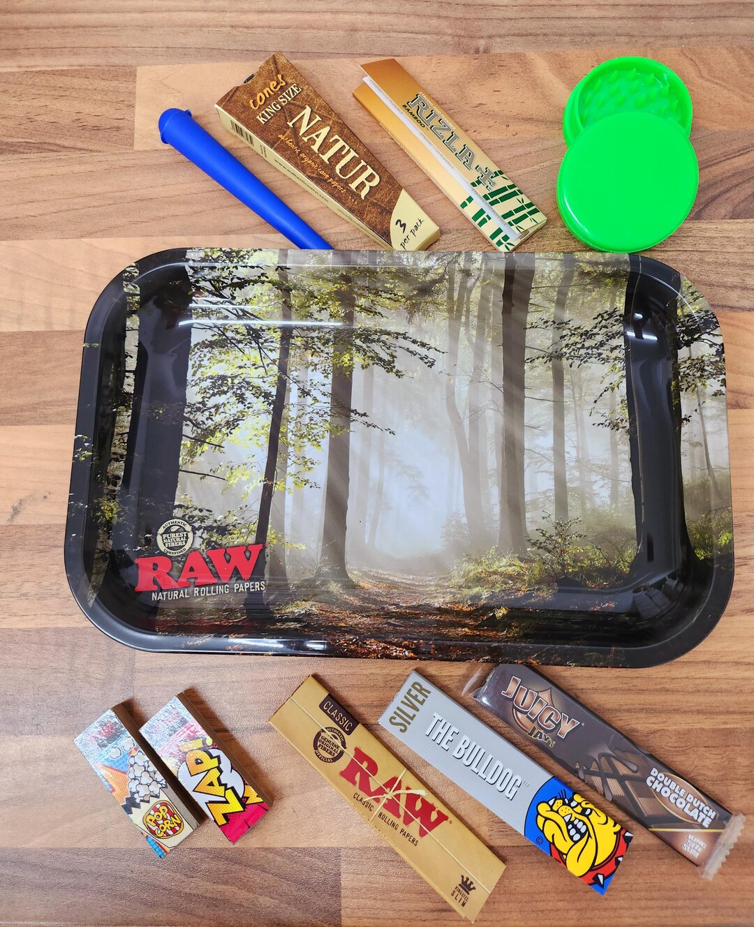 RAW Forest Black Metal Rolling Tray Gift Set Limited Edition - Etsy
