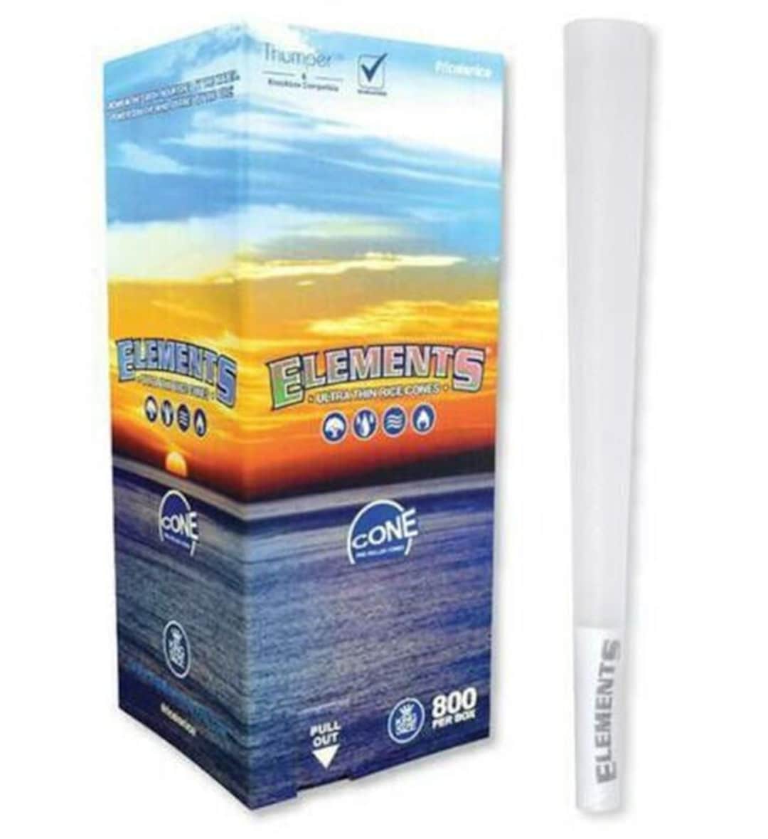 Elements Pre-rolled Rice Cones Natural Unrefined- King Size 100 Pack - Etsy