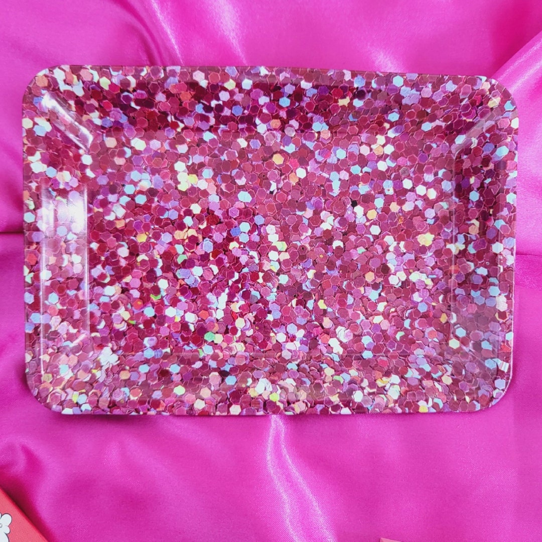 Pink Sparkling Print Mini Rolling Tray - Etsy