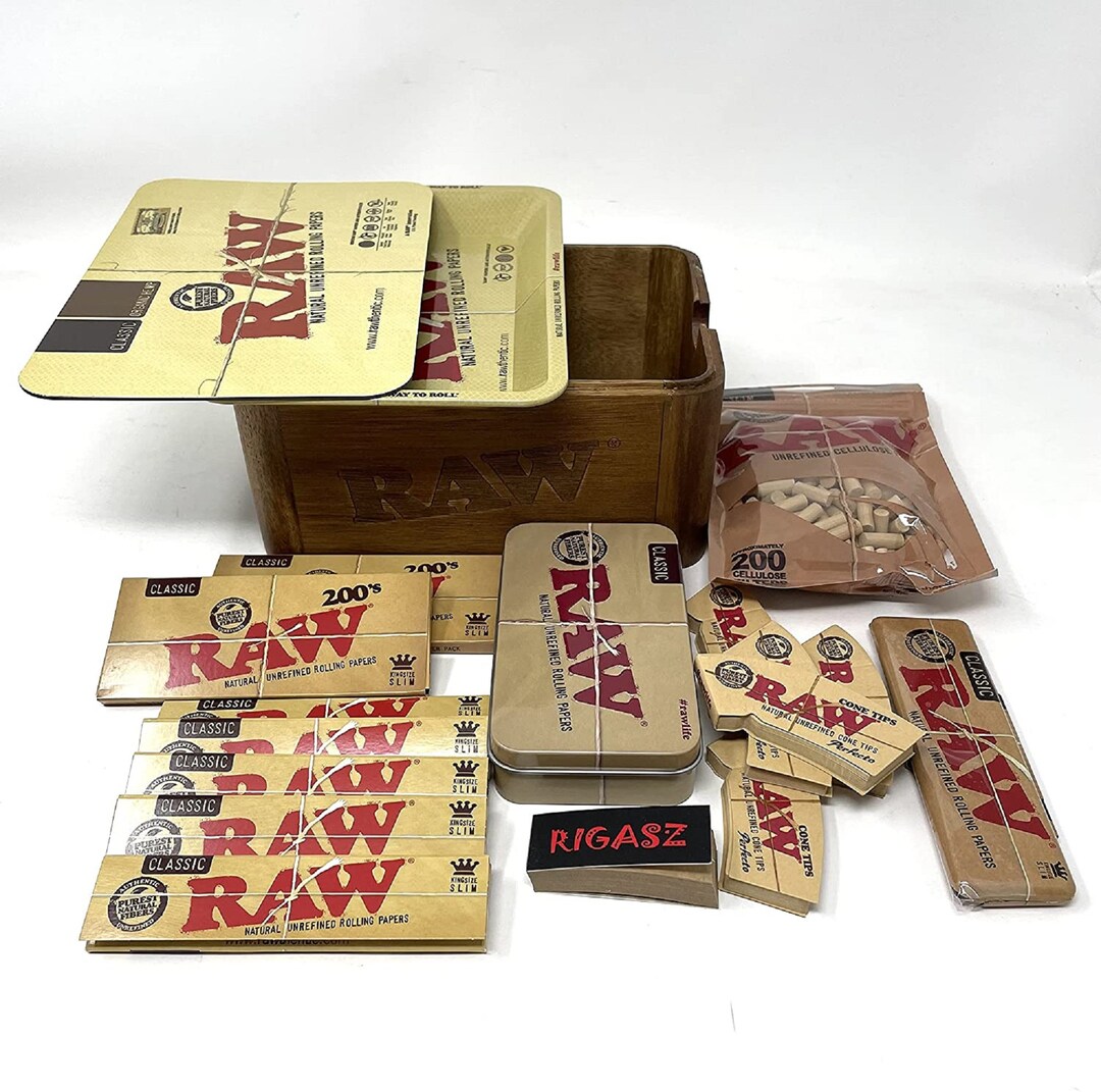 RAW Wooden Cache Box Mini Set With Tray and Magnetic Cover - Etsy