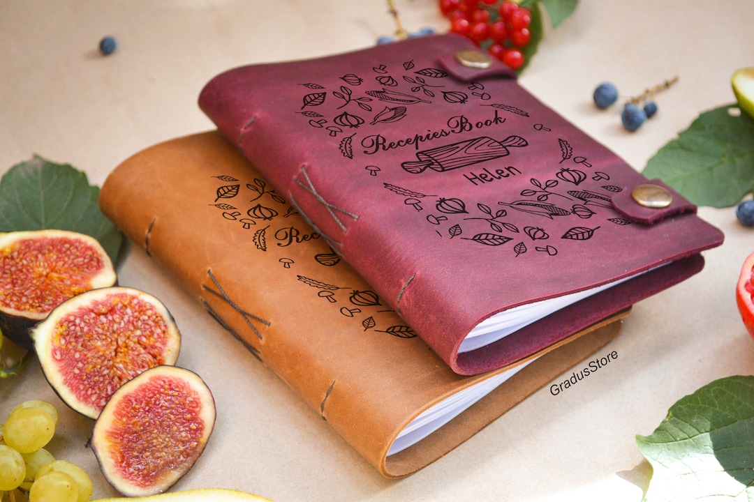 Family Heirloom Cookbook, Personalized Leather Recipe Book, Journal for ...
