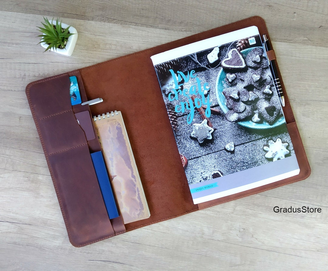 Personalized Folder, Father's Day Gift, Leather Portfolio, Large A4 ...