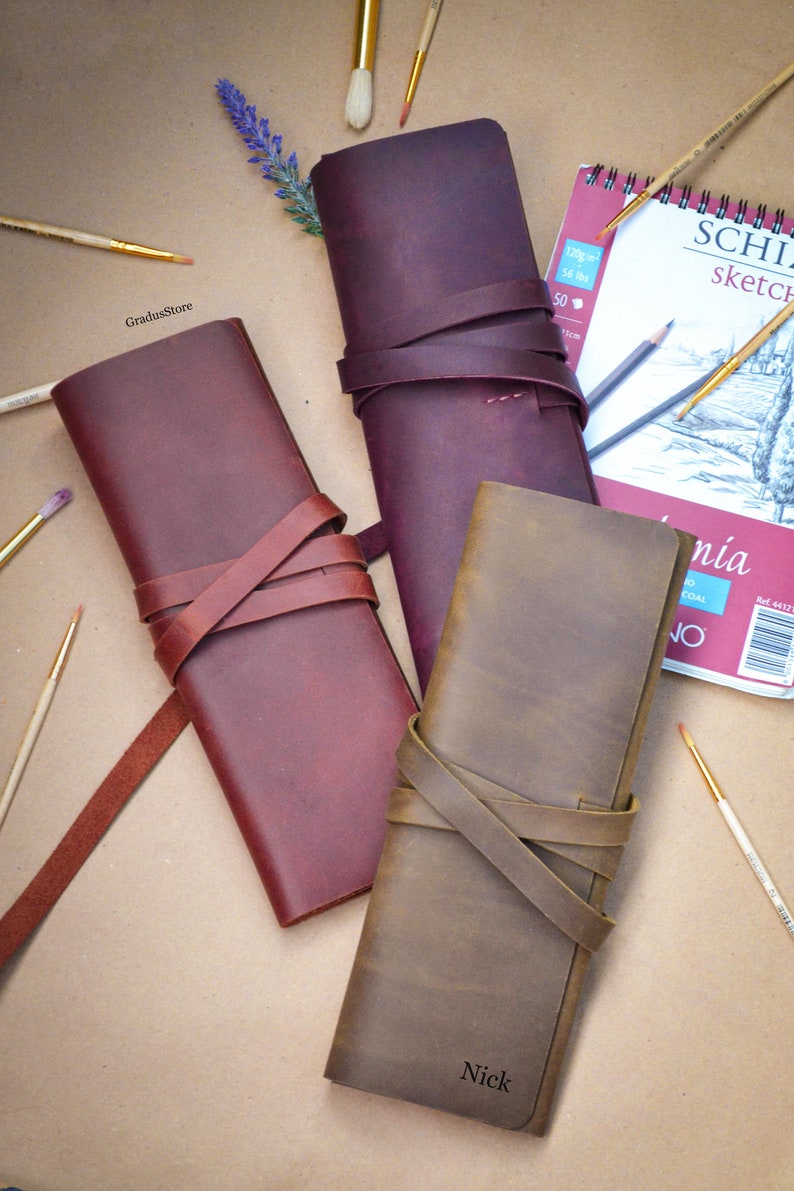 Paint Brush Case for Artist Leather Paint Brush Roll - Etsy