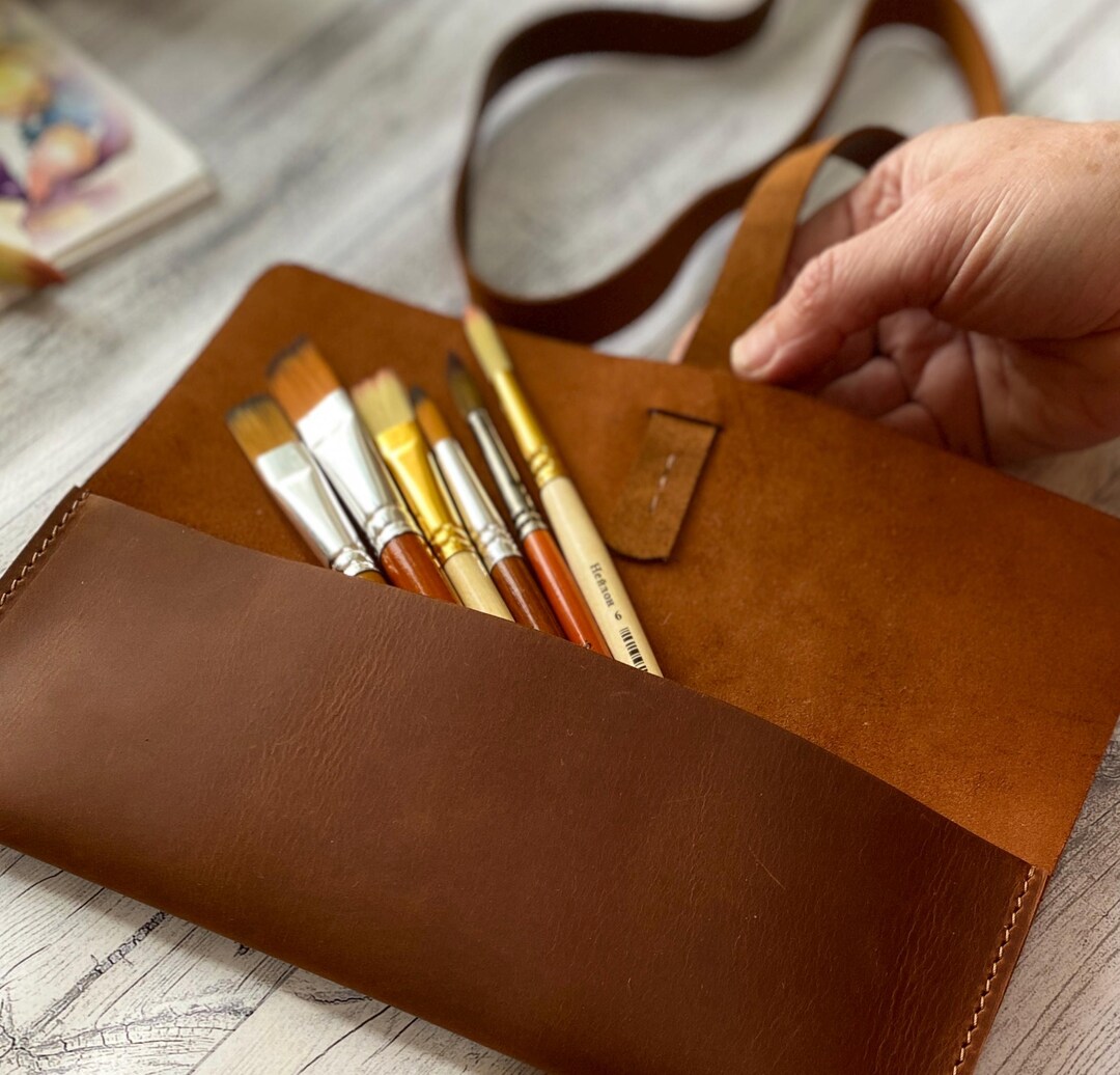 Personalized Leather Paint Artist Travel Case, Birthday Gift - Etsy