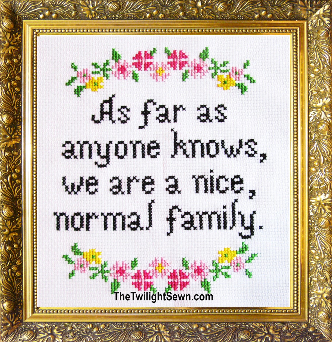 Nice, Normal Family - Cross Stitch Pattern Pdf Instant Download - Etsy