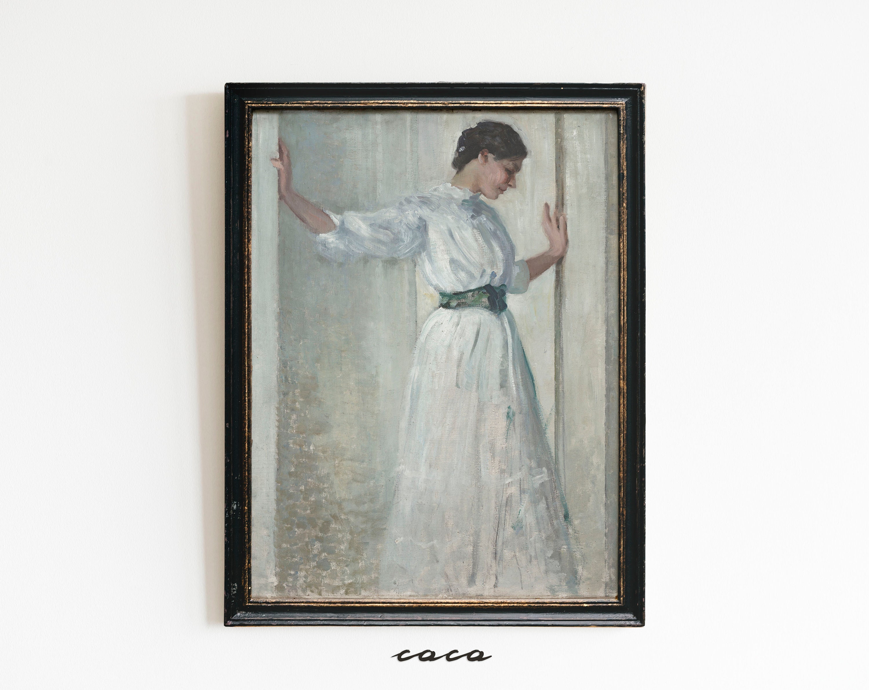 Portrait of a Lady in White Oil Painting Wall Art Digital - Etsy