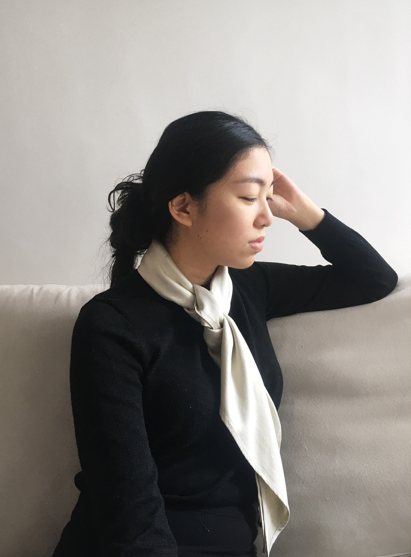 Silk Triangle Scarf, Neckscarf, Pure Silk, Minimalist Plain Scarf - Etsy