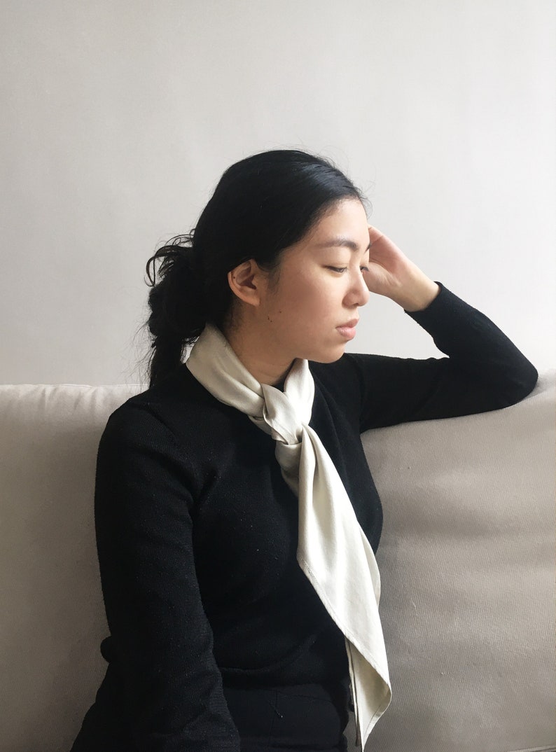 Silk Triangle Scarf, Neckscarf, Pure Silk, Minimalist Plain Scarf - Etsy