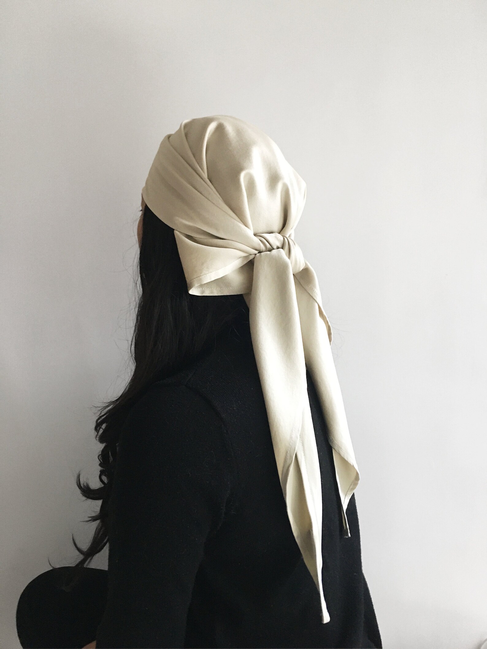 Silk Triangle Scarf, Neckscarf, Pure Silk, Minimalist Plain Scarf - Etsy