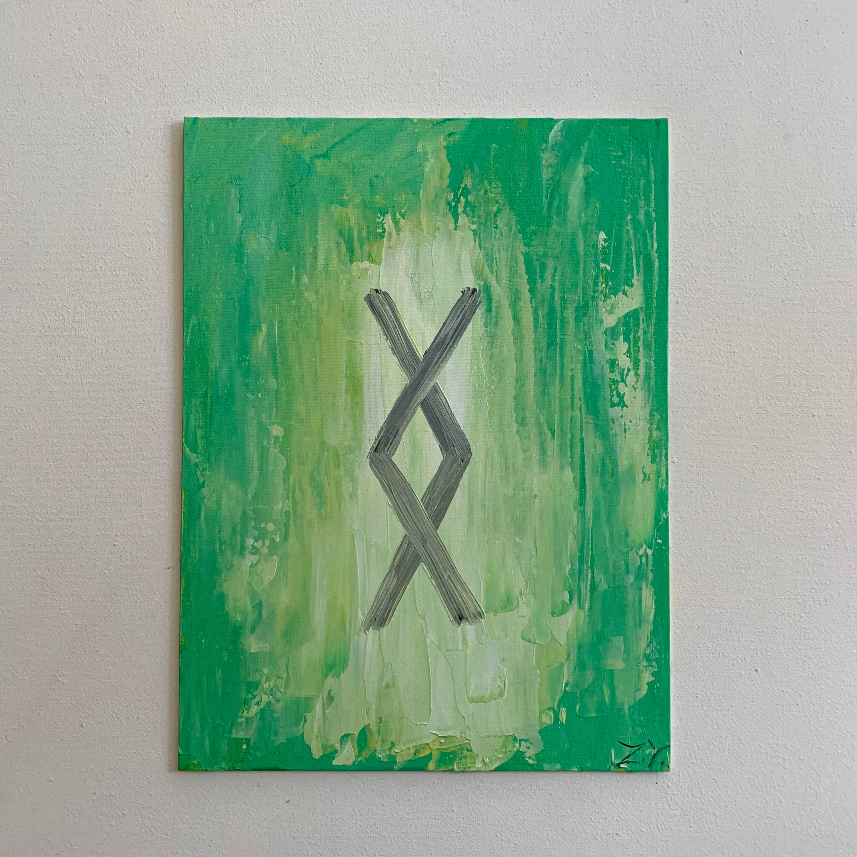 ᛝ Runa Ingwaz Original Acrylic Painting on Canvas. Runology Art ...