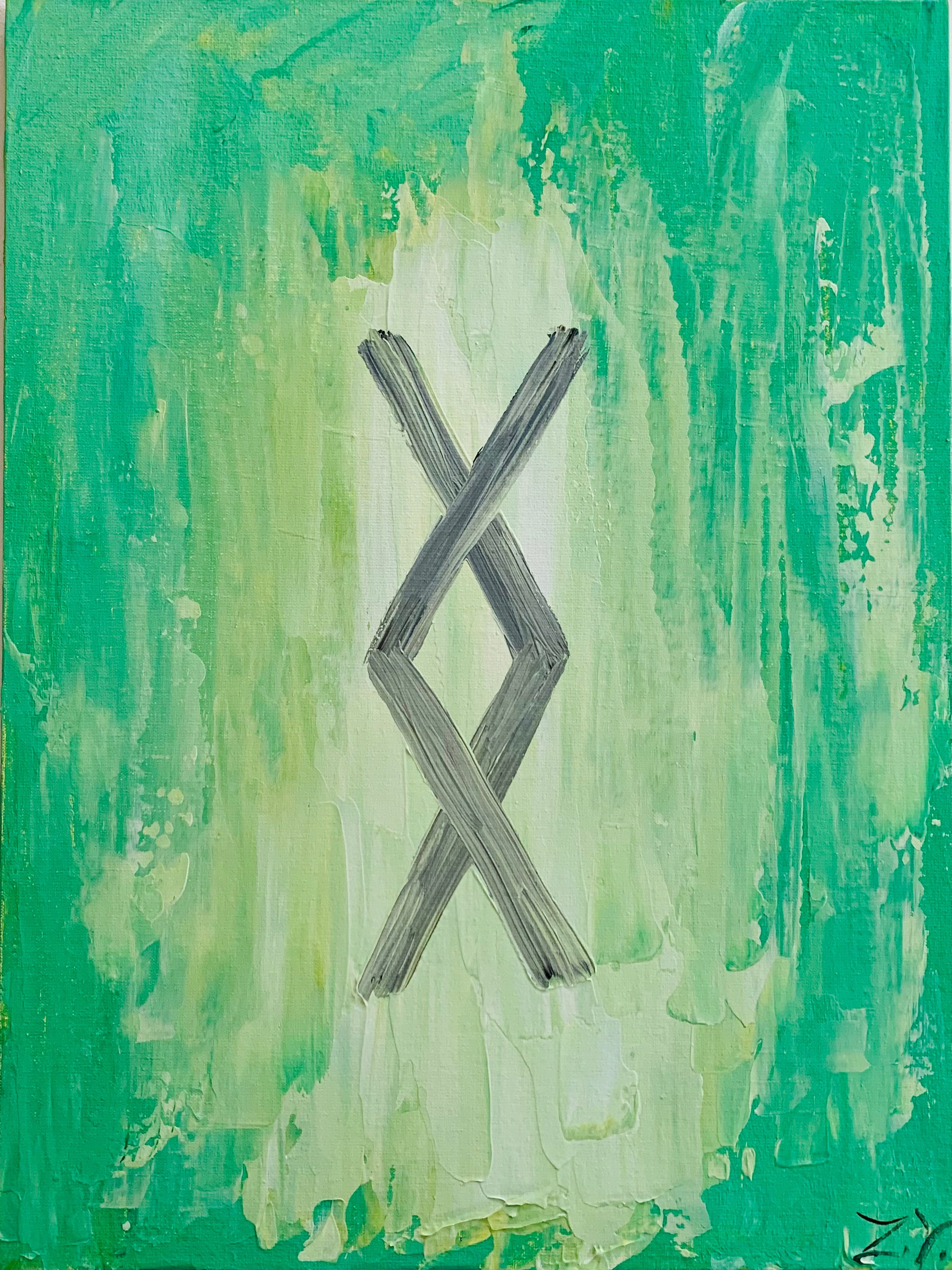 ᛝ Runa Ingwaz Original Acrylic Painting on Canvas. Runology Art ...