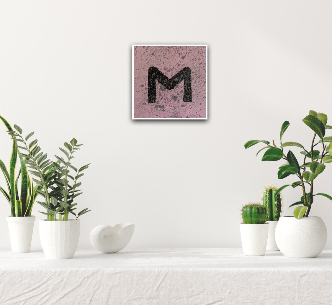 Buchstabe M Original Acrylbild auf Leinwand. Personalisierte Buchstaben ...