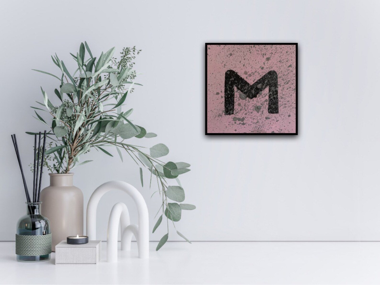 Buchstabe M Original Acrylbild auf Leinwand. Personalisierte Buchstaben ...