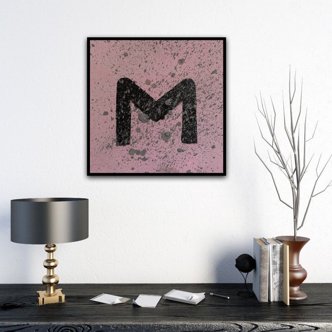 Buchstabe M Original Acrylbild auf Leinwand. Personalisierte - Etsy.de