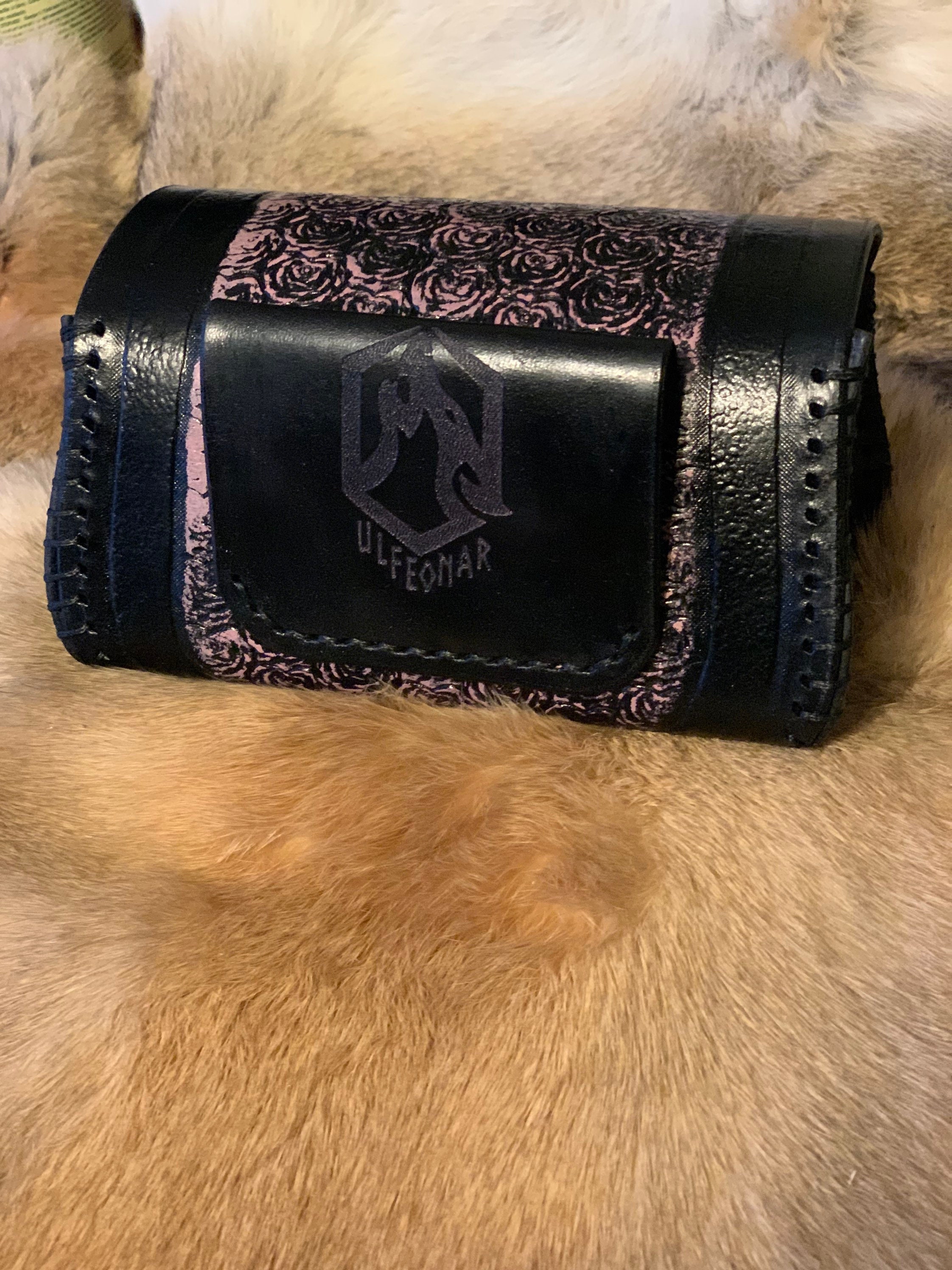 Leather Rose Pouch - Etsy
