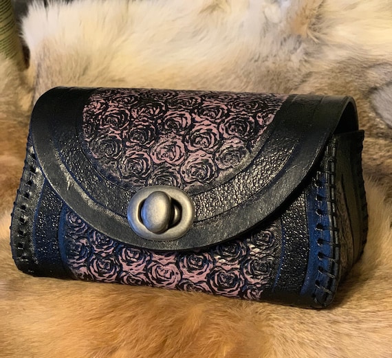 Leather Rose Pouch - Etsy