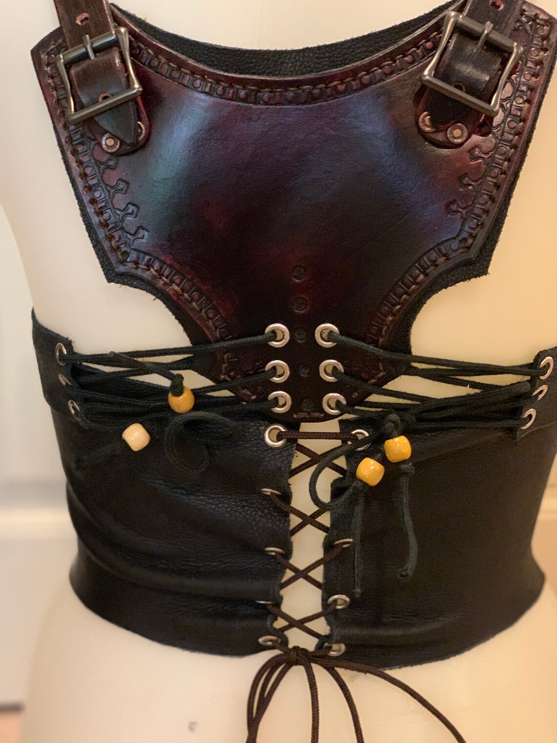 Women’s Celtic Leather Bodice - Etsy