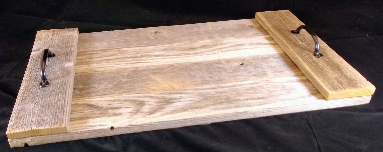 Rustic Serving Tray With Metal Handles and 100% Reclaimed Wood - Etsy