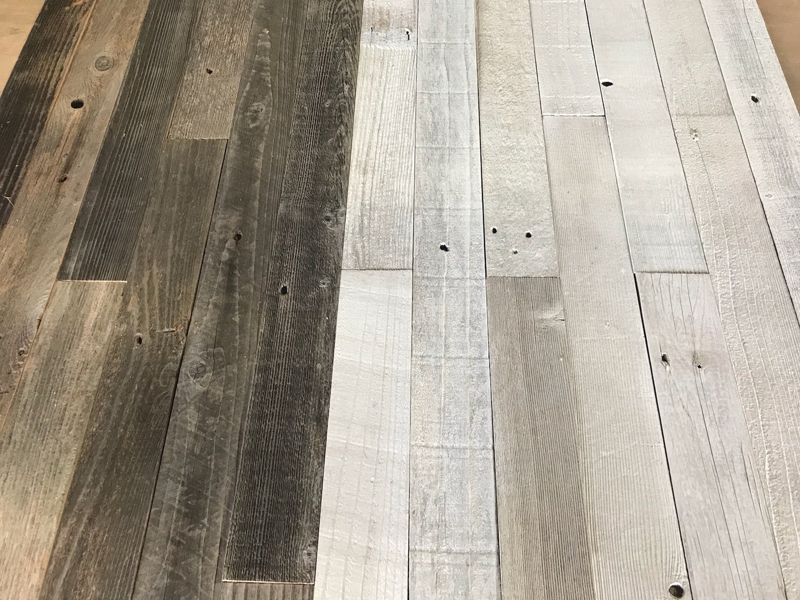 White Barnwood Planks Simple Peel and Stick Accent Wall 10 - Etsy