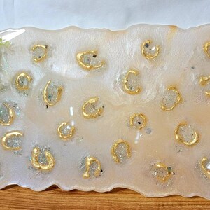GODDESS LEOPARD Pearly Jeweled Leopard Design Handcrafted Resin Serving ...
