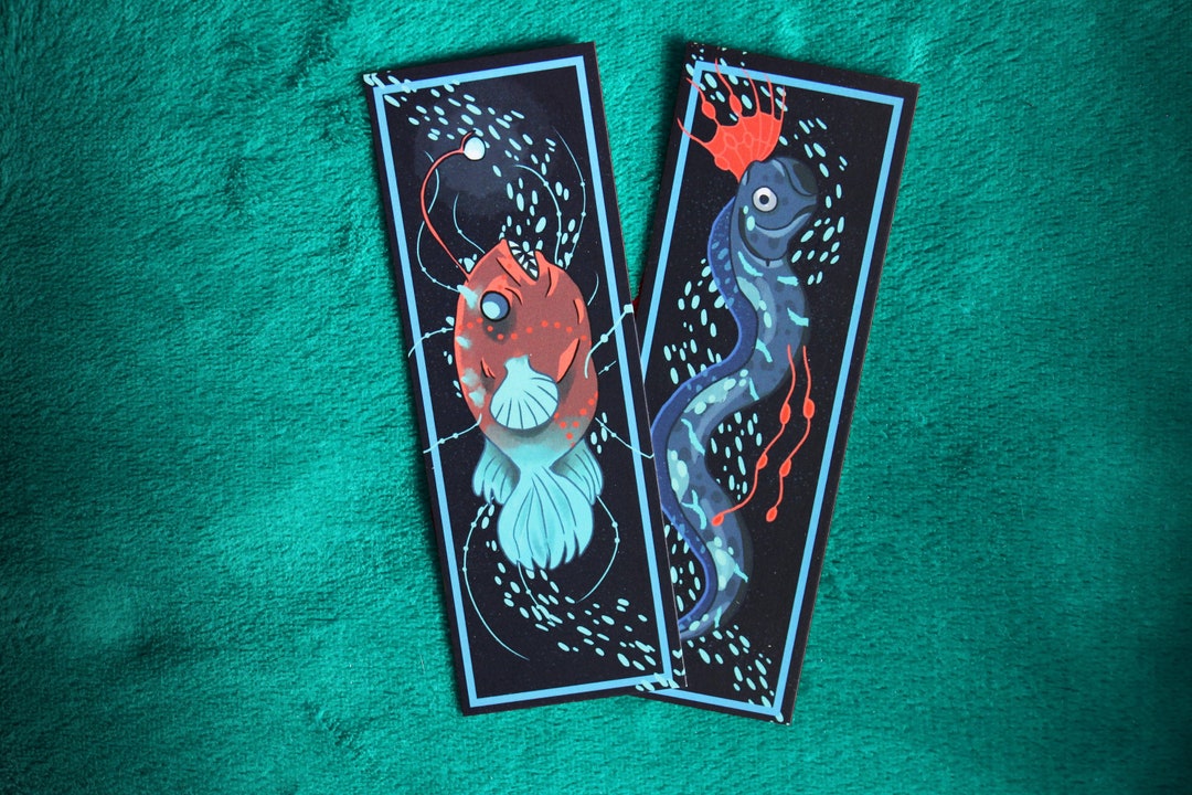 Deep Sea Creatures Set of 2 Bookmarks 52mm X 148mm - Etsy