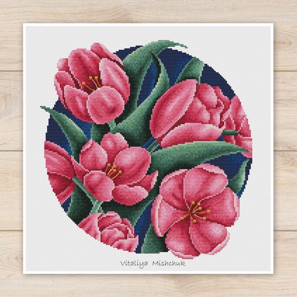 Tulip Cross Stitch - Etsy