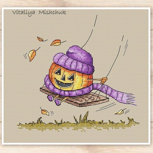 Halloween Pumpkin Cross Stitch Pattern Spooky Happy Halloween - Etsy
