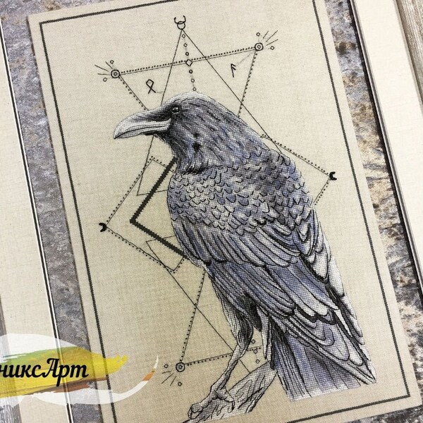 Raven Cross Stitch - Etsy