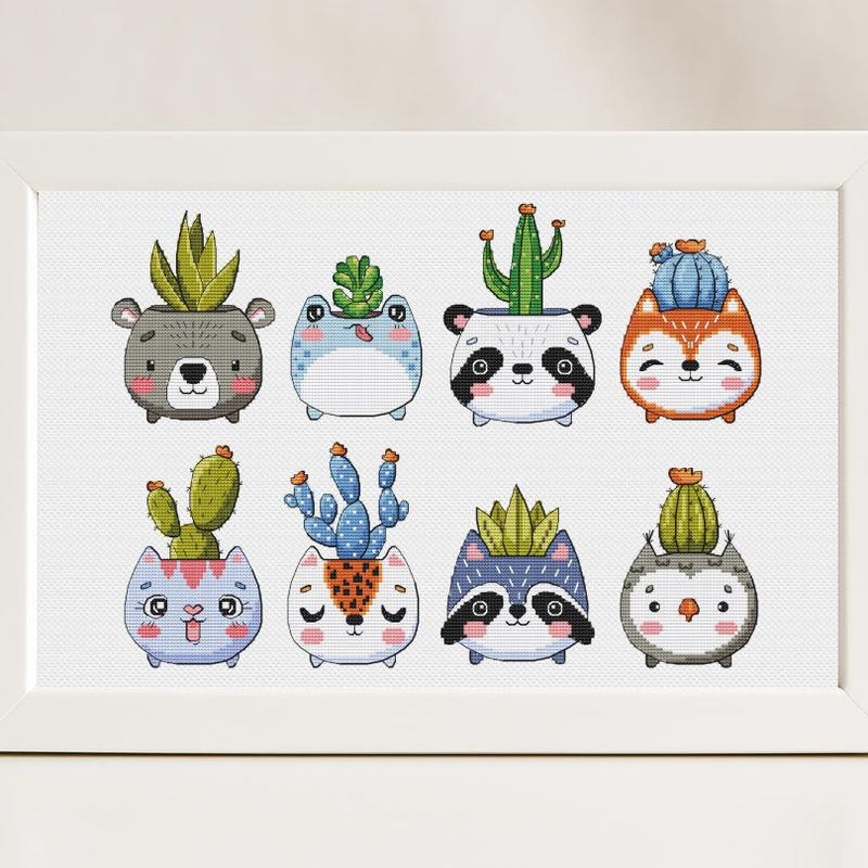 Kawaii Plant Cross Stitch - Etsy