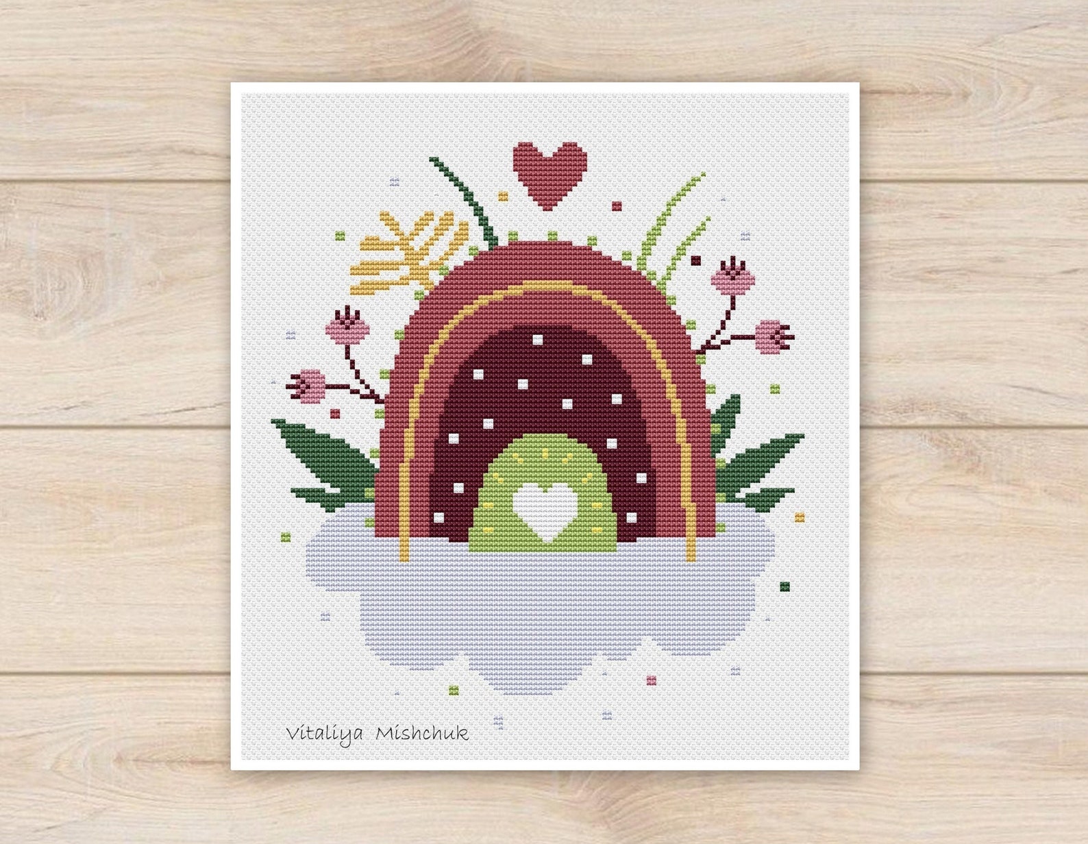 Rainbow Cloud Cross Stitch Pattern Pdf Modern Baby Girl for - Etsy