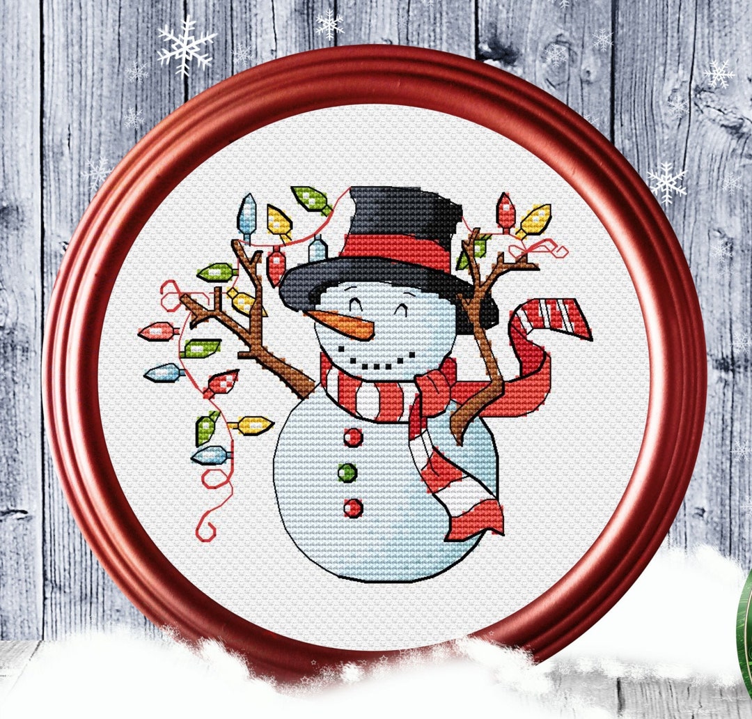 Christmas Snowman Cross Stitch Pattern Set Ornaments - Etsy