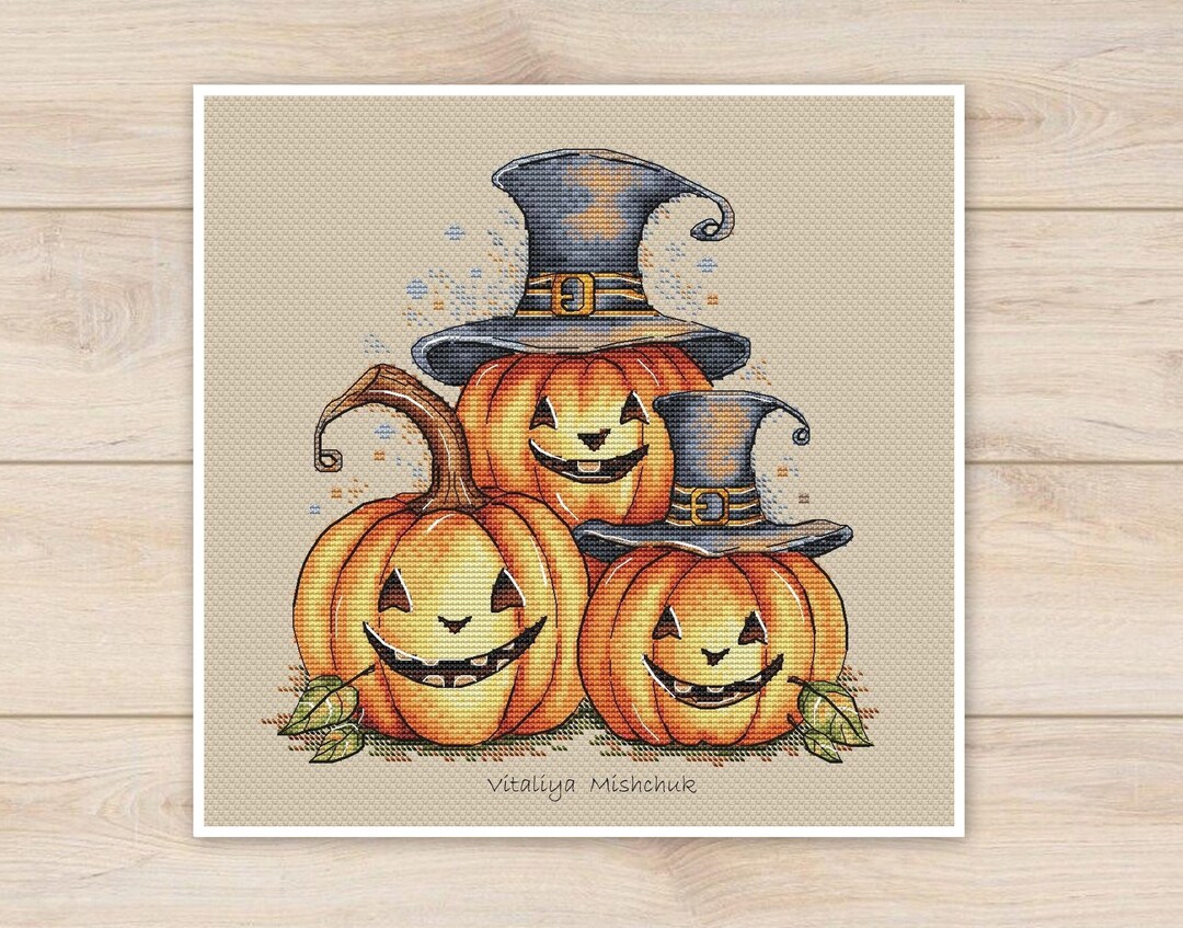Halloween Pumpkin Cross Stitch Pattern PDF Spooky Happy Halloween Scary ...