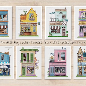 Book Houses Cross Stitch Pattern Books Library Girl Shop Showcase ...