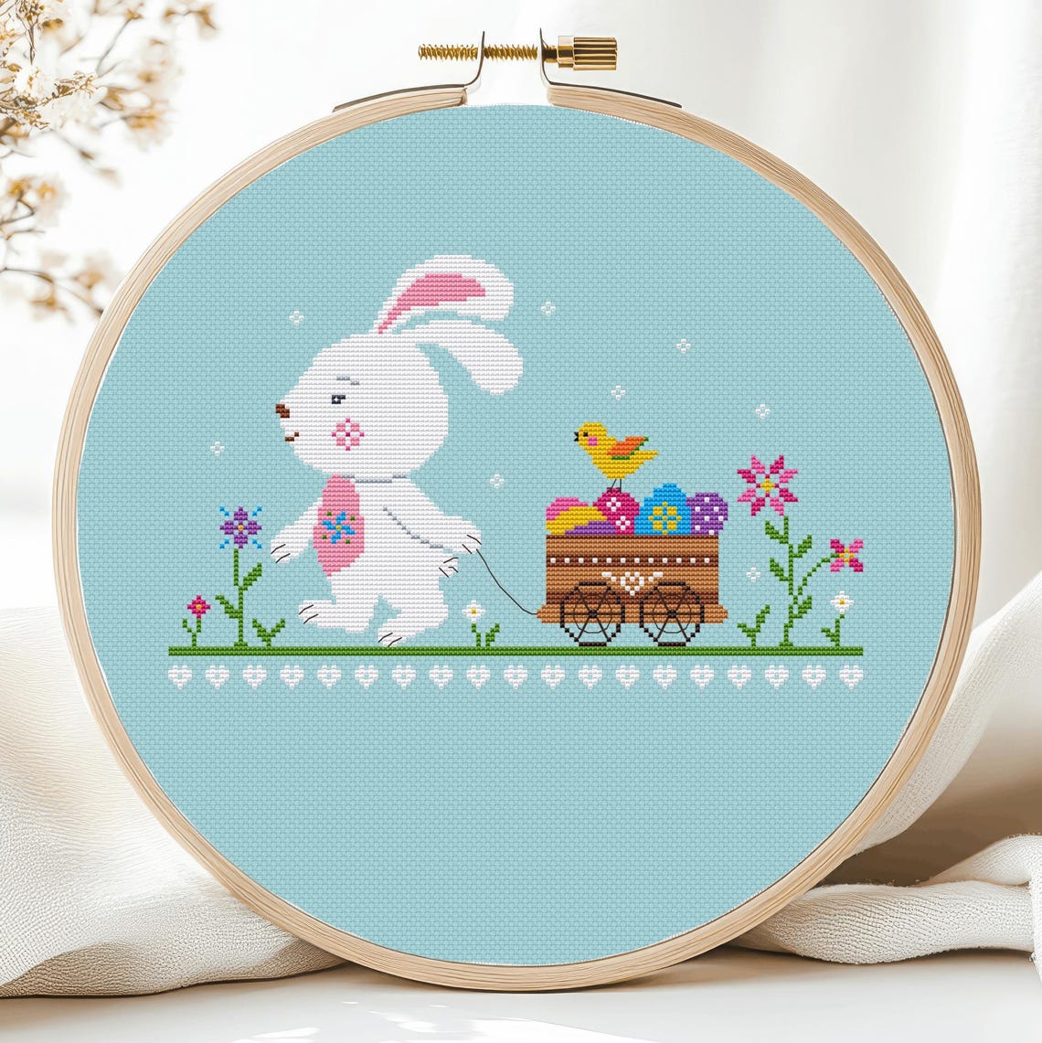 Easter Bunny Cross Stitch Patterns, Easter for Kids Nutsery Easy Simple ...
