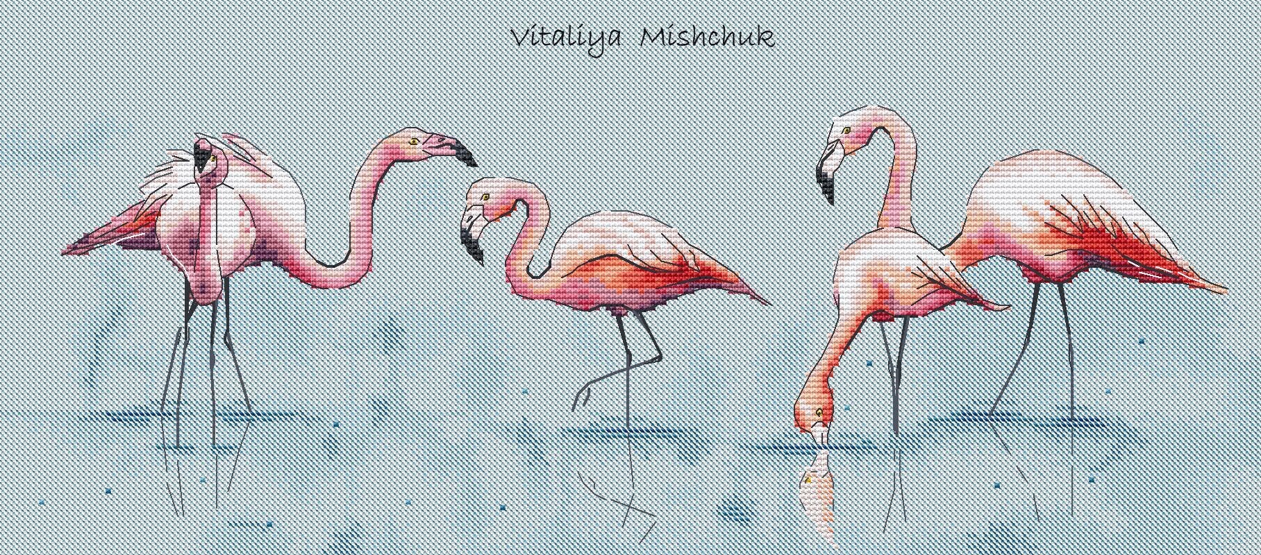 Flamingo Cross Stitch Pattern Pdf Watercolor Bird Cross | Etsy