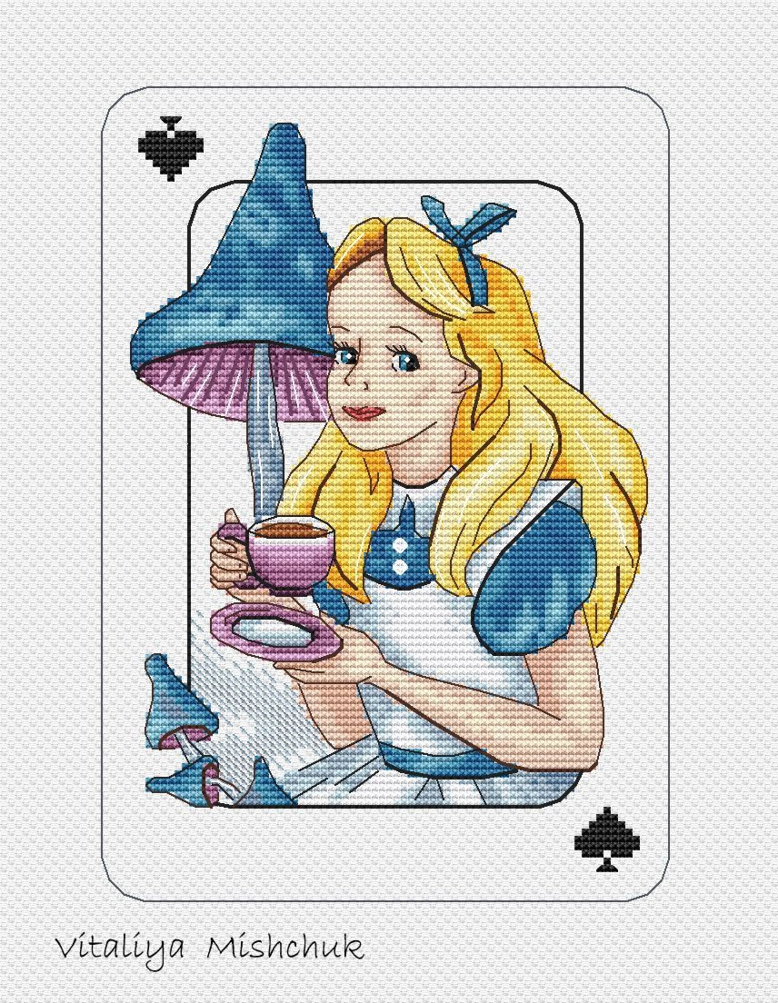 Alice in Wonderland Cross Stitch Patterns Girl Room DIY X-stitch Chart ...