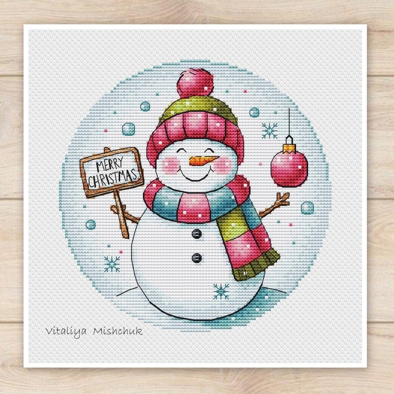 Snowman Cross Stitch Pattern - Etsy