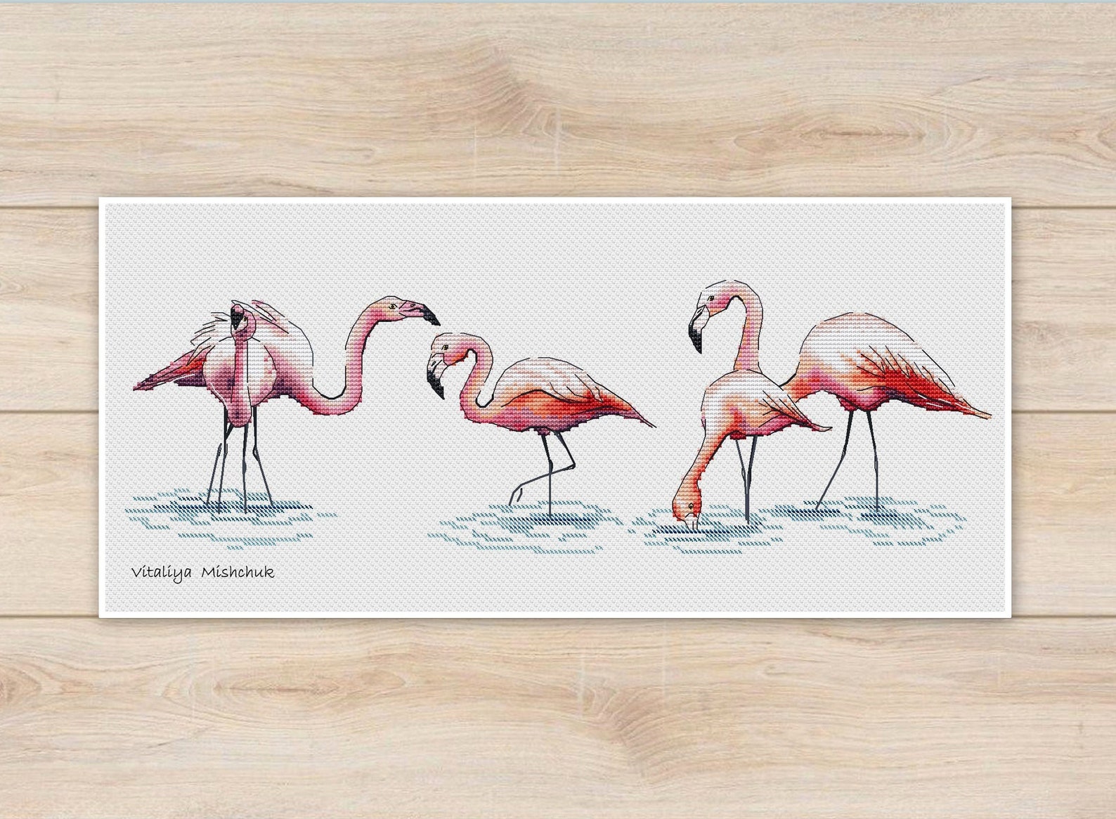Pink Flamingo Cross Stitch Pattern Watercolor Birds Cross - Etsy